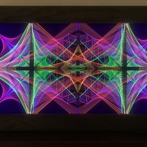 Residual Glow | Wall Decor | 3d Uv String Art Framed With Recessed Uv ...